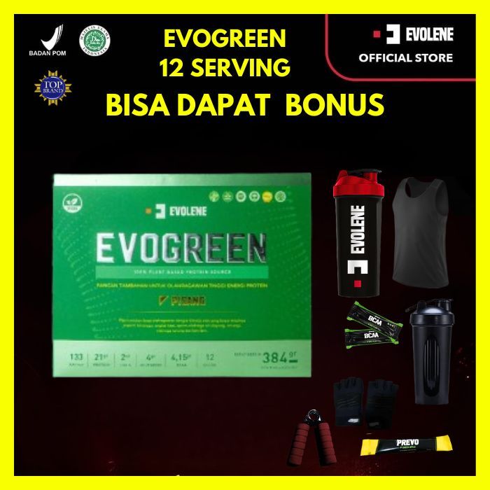 Jual EVOLENE EVOGREEN PROTEIN PLANT VEGAN EVO GREEN 12 SACHET EVOLIN ...