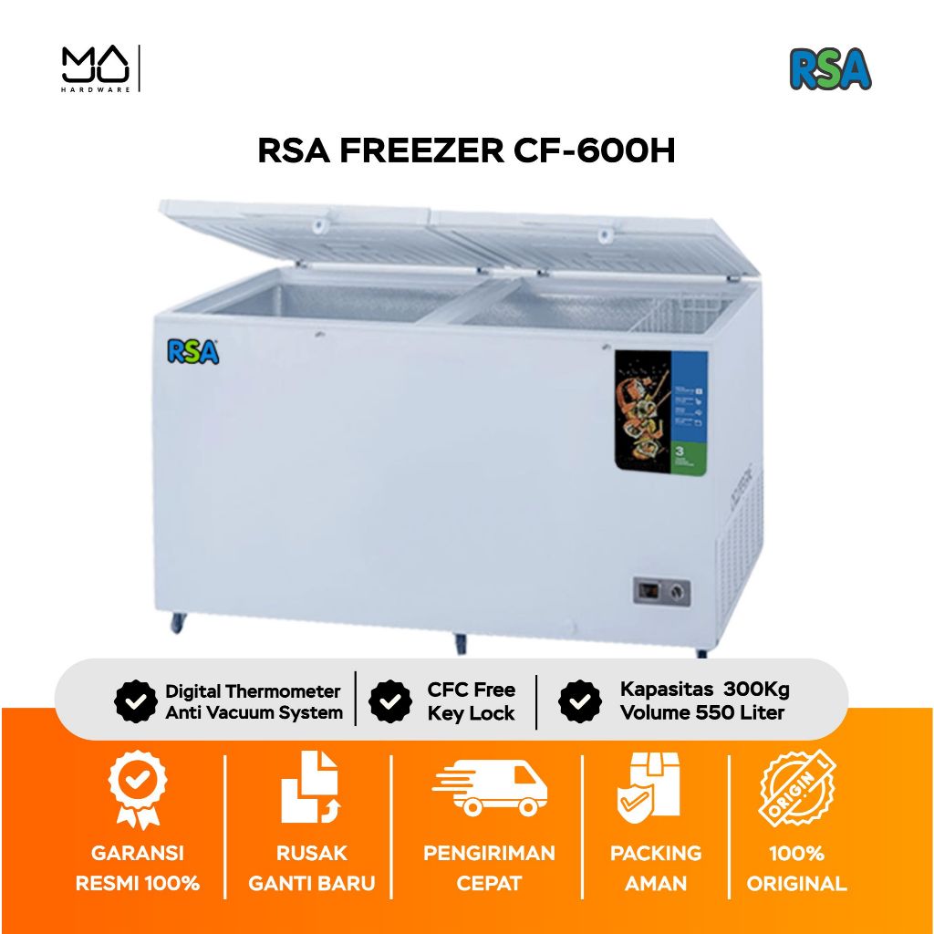 Jual CHEST FREEZER 500 LITER RSA CF-600H - Garansi Resmi | Shopee Indonesia