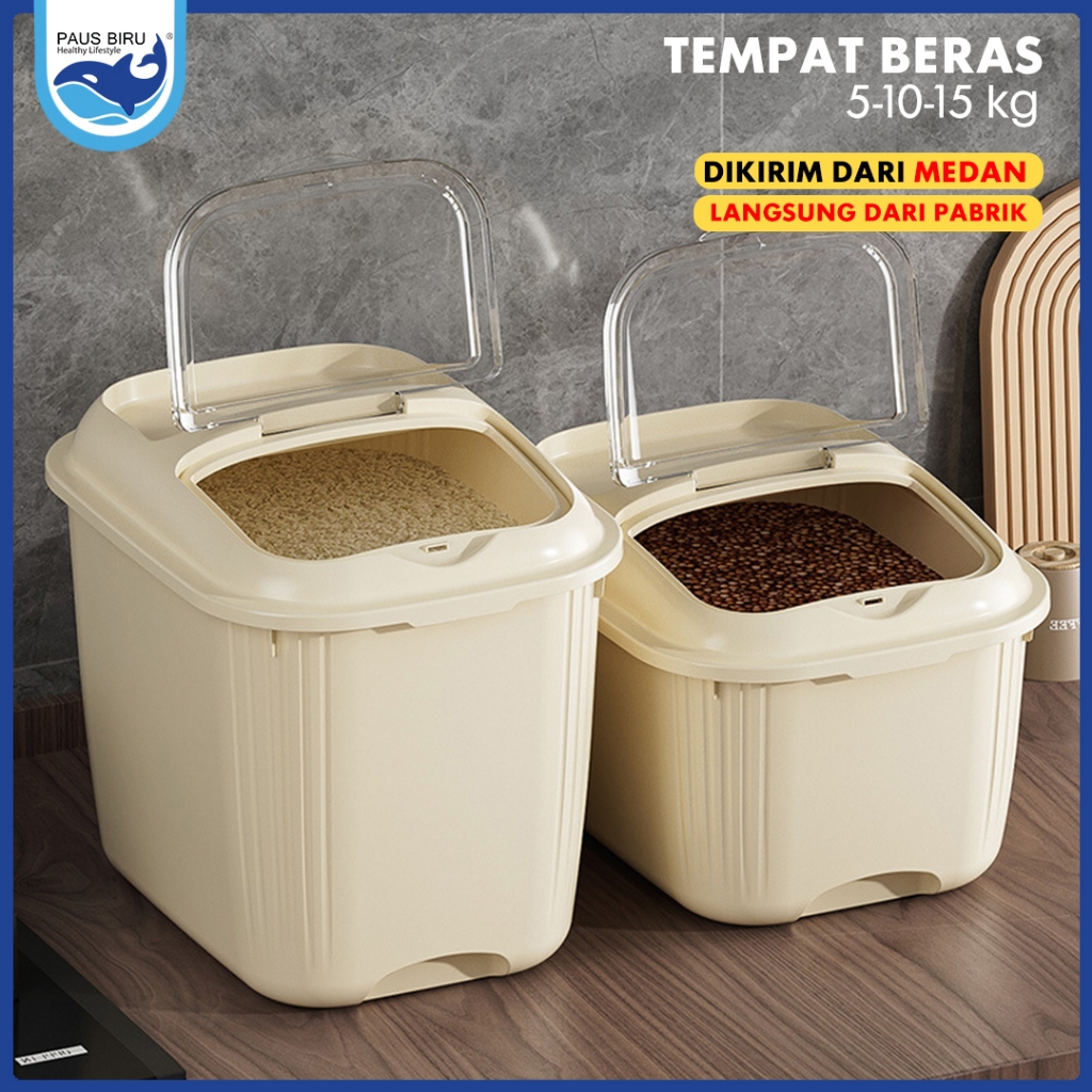 Jual Tempat Beras Kacang 5/10/15kg Rice Box Tempat Penyimpanan Makanan ...
