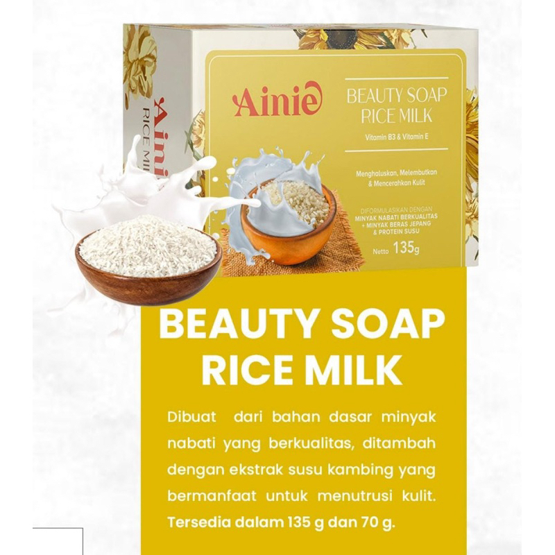 Jual Sulawesi Utara Ainie beauty soap rice milk (70gr/135gr) | Shopee ...