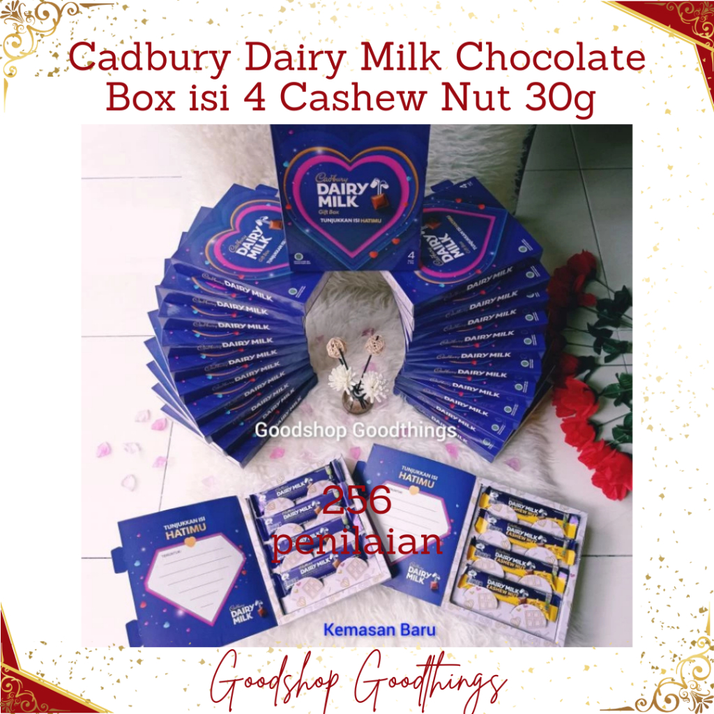 Jual Cadbury Dairy Milk Chocolate Box isi 4 Cashew Nut 30g /Coklat ...