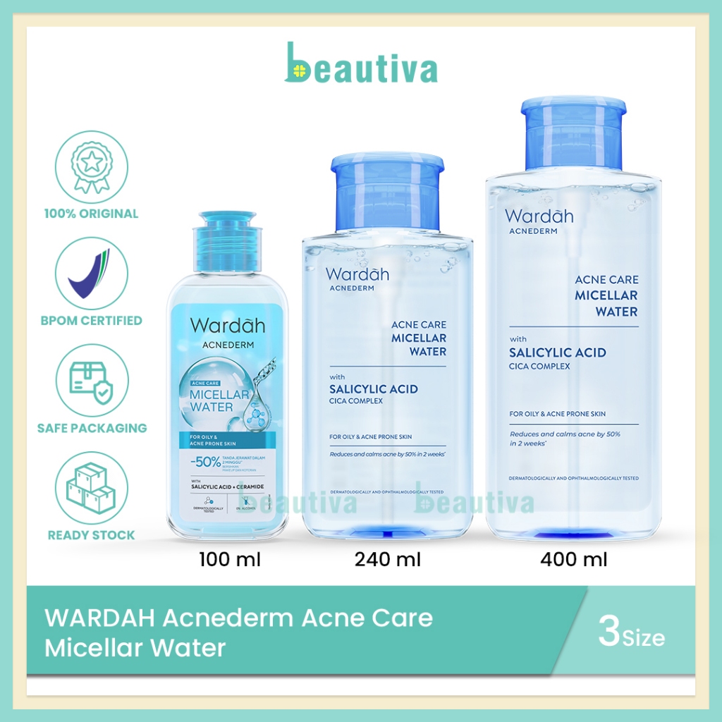 Jual Wardah Acnederm Acne Care Micellar Water | Shopee Indonesia