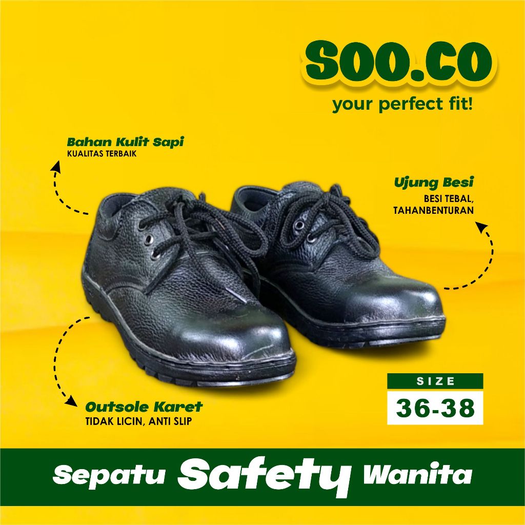 Jual SOO.CO | SEPATU SAFETY WANITA PRIA SAFETY CEWEK COWOK SEPATU SEFTY ...