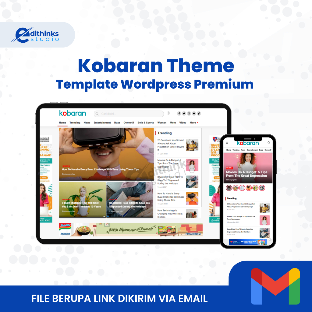 Jual Template Kobaran, Mirip Kumparan | Template Wordpress | Shopee Indonesia