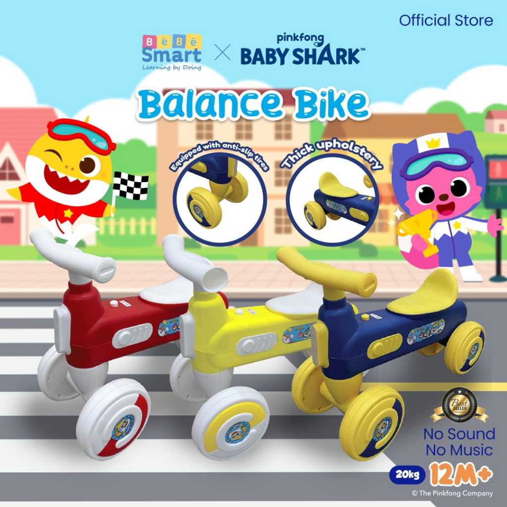 Jual PINKFONG x BEBESMART Baby Shark Balance Bike A | Shopee Indonesia
