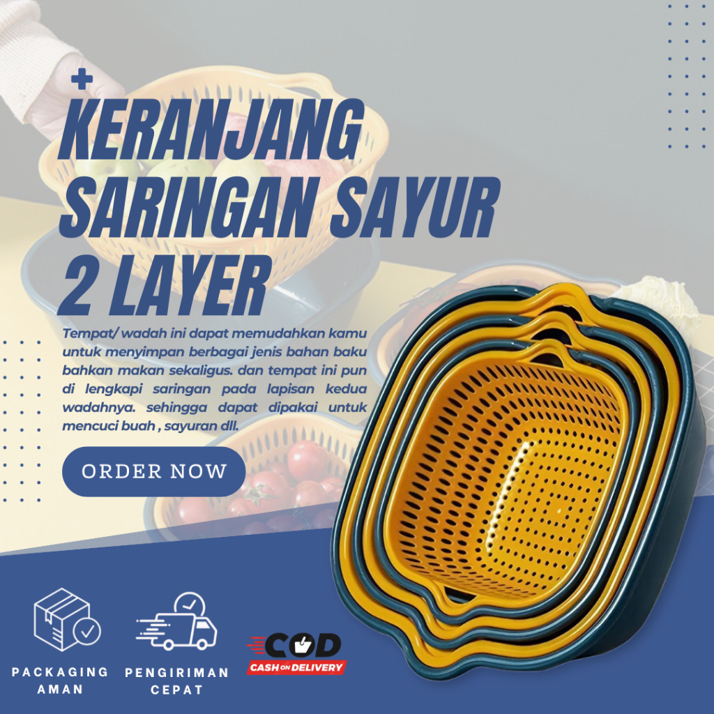 Jual Keranjang Saringan Buah Sayur Tempat Pencuci Buah Sayur Serbaguna ...