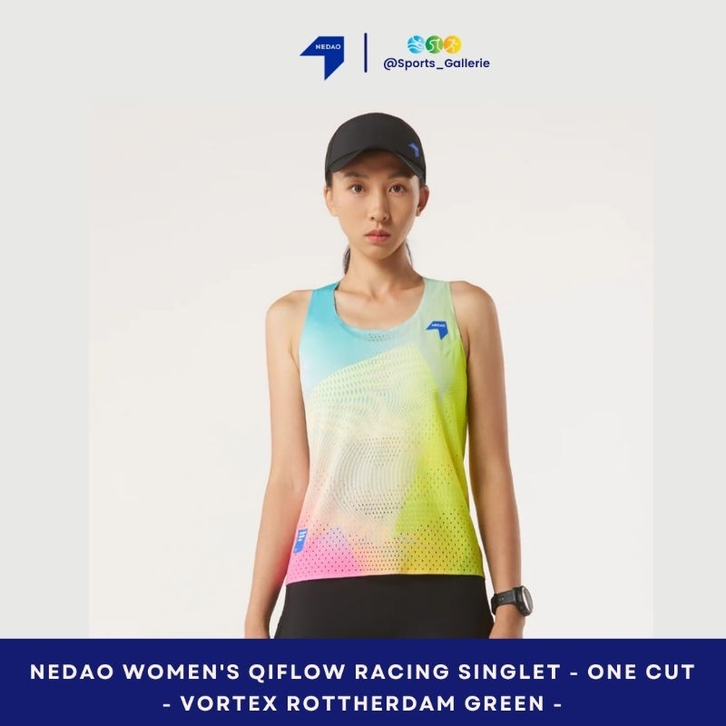 Jual NEDAO Women QiFlow Racing Singlet One Cut Vortex Neon Green ...