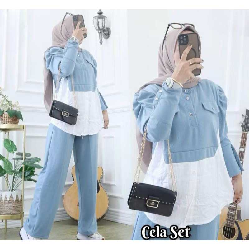 Jual CELA SET CRINKLE AIRFLOW FIT TO XL // SETELAN KOMBINASI POLOS ...