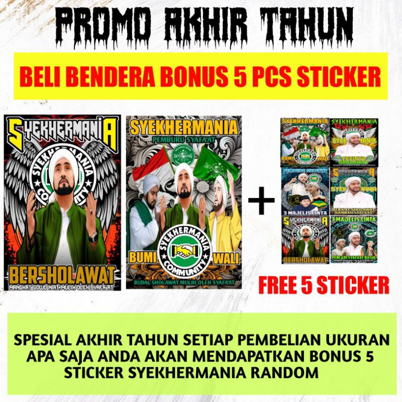 Jual (READY STOCK) BENDERA SHOLAWAT SYEKHERMANIA FULL PRINTING FREE ...