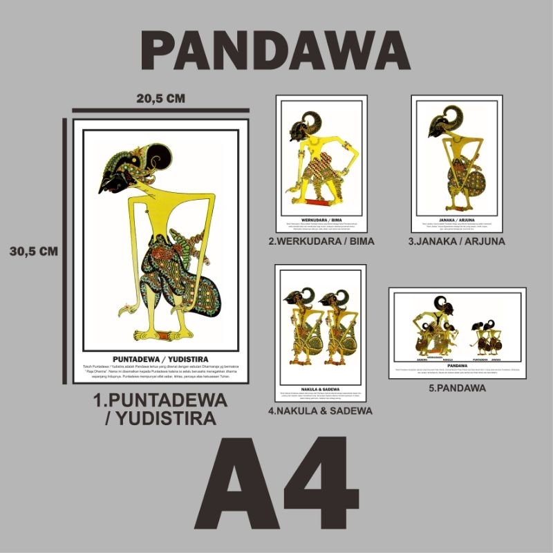 Jual Poster Wayang Pandawa (A4) | Shopee Indonesia