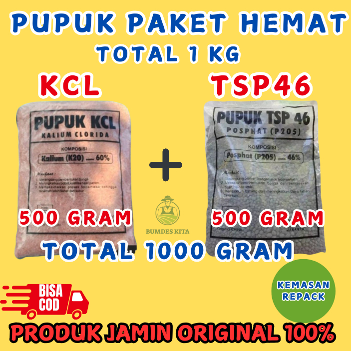 Jual PUPUK KCL + TSP 46 1KG ORIGINAL KEMASAN REPACK | Shopee Indonesia