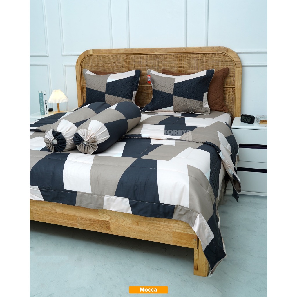 Jual SORAYA - Set Bedcover Sprei Karet ukuran 160/180/200 | Kain Katun Lokal CVC, Desain Elegant ...