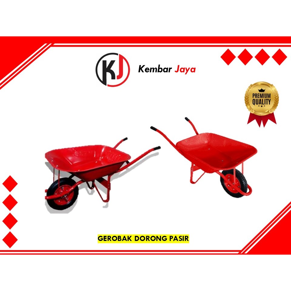 Jual Gerobak Pasir Merah / Gerobak Proyek / Kereta Sorong / Gerobak ...