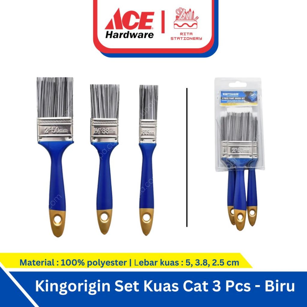 Jual Kingorigin Set Kuas Cat 3 Pcs - Biru | Shopee Indonesia