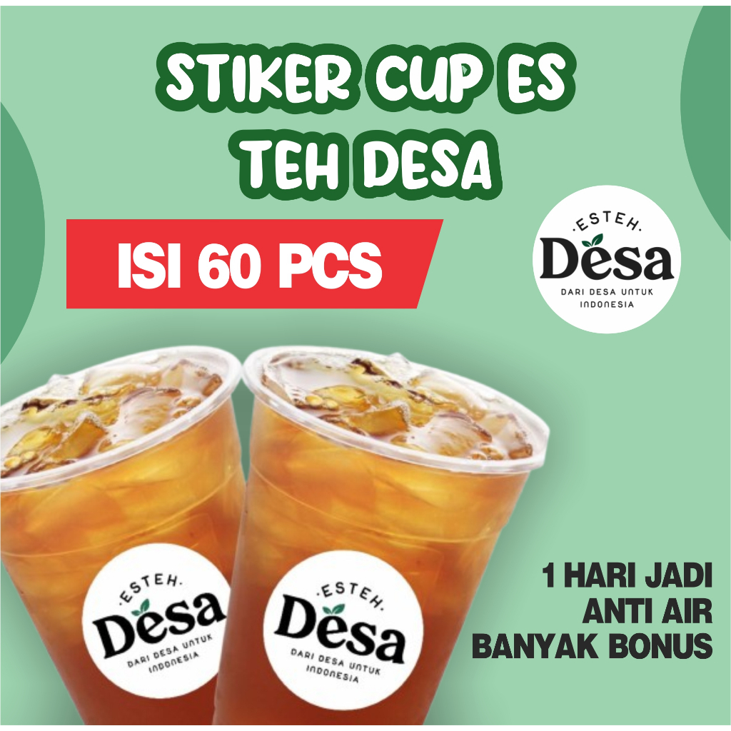 Jual CETAK STIKER ES TEH DESA UNTUK CUP / STIKER ES TEH DESA / CETAK ...