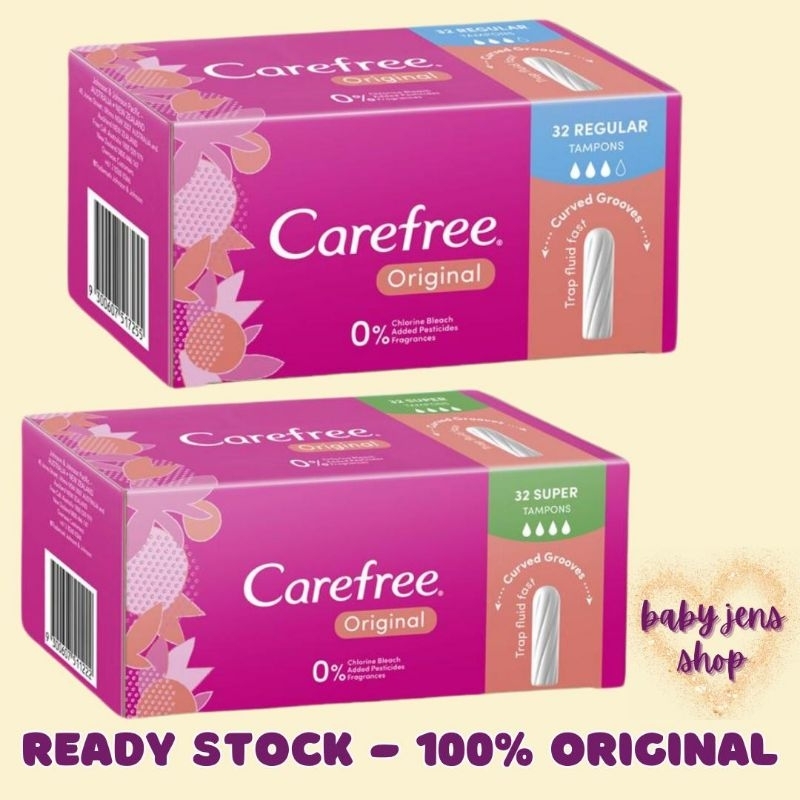 Jual Carefree Tampons Fragrance Free Regular / Super 16 / 32 | Shopee ...