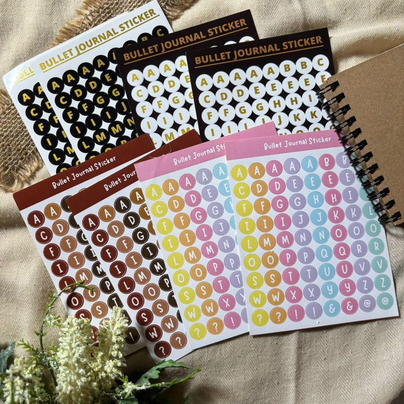 Jual khalishop - alphabet sticker sheet, sticker huruf lembaran ...
