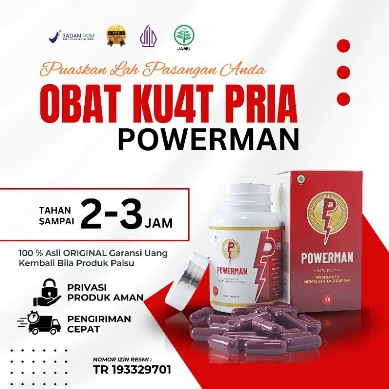 Jual Obat Kuat Herbal POWERMAN Stamina Pria Terbaik Tahan Lama 100% original | Shopee Indonesia