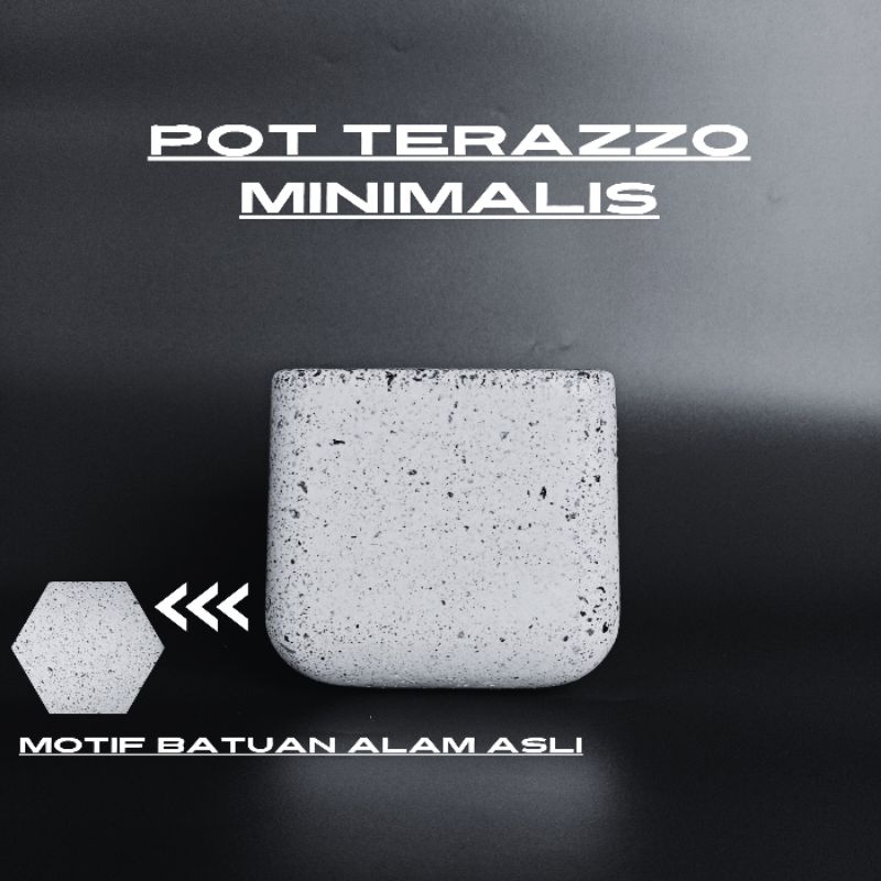 Jual Pot Bunga Hias Dekorasi Minimalis Terazo 10cm Kotak | Shopee Indonesia