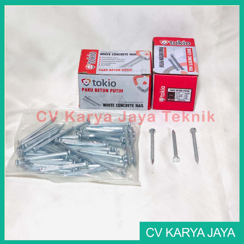 Jual Paku Beton Putih 2” 2,5” 3” 4" / Paku Tembok Dinding | Shopee Indonesia