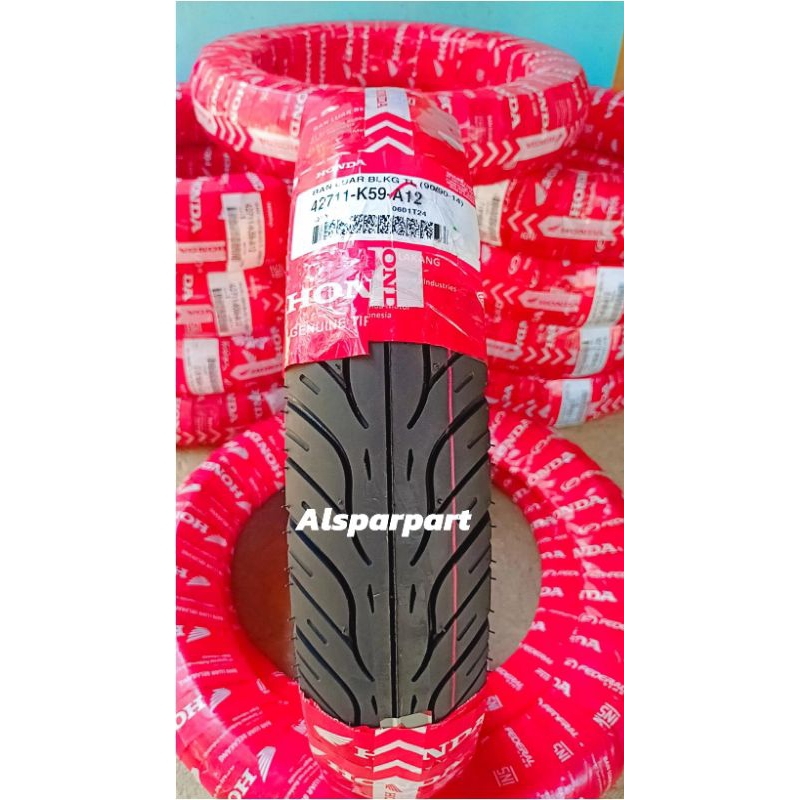 Jual BAN TUBELES BEAT VARIO SCOPY BELAKANG K59 90/90-14 MERK HONDA/FEDERAL ORIGINAL AHM PRODUKSI ...