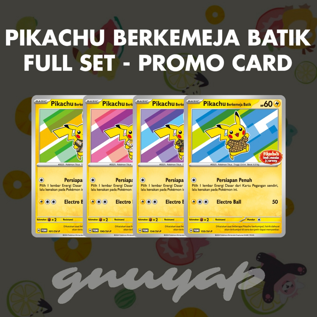 Jual pikachu berkemeja batik promo card kartu pokemon tcg indonesia journey original langka xatu ...