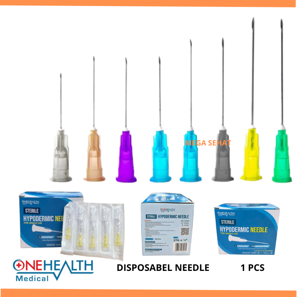 Jual Needle Onehealth Disposable Hypodermic Jarum Spuit Suntik Kesehatan Medis 18G 23G 24G 25G ...