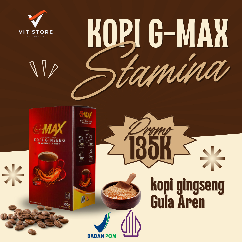 Jual G-MAX Kopi Ginseng Dengan Gula Aren untuk Stamina Pria Dewasa Kuat Tahan Lama | Shopee ...