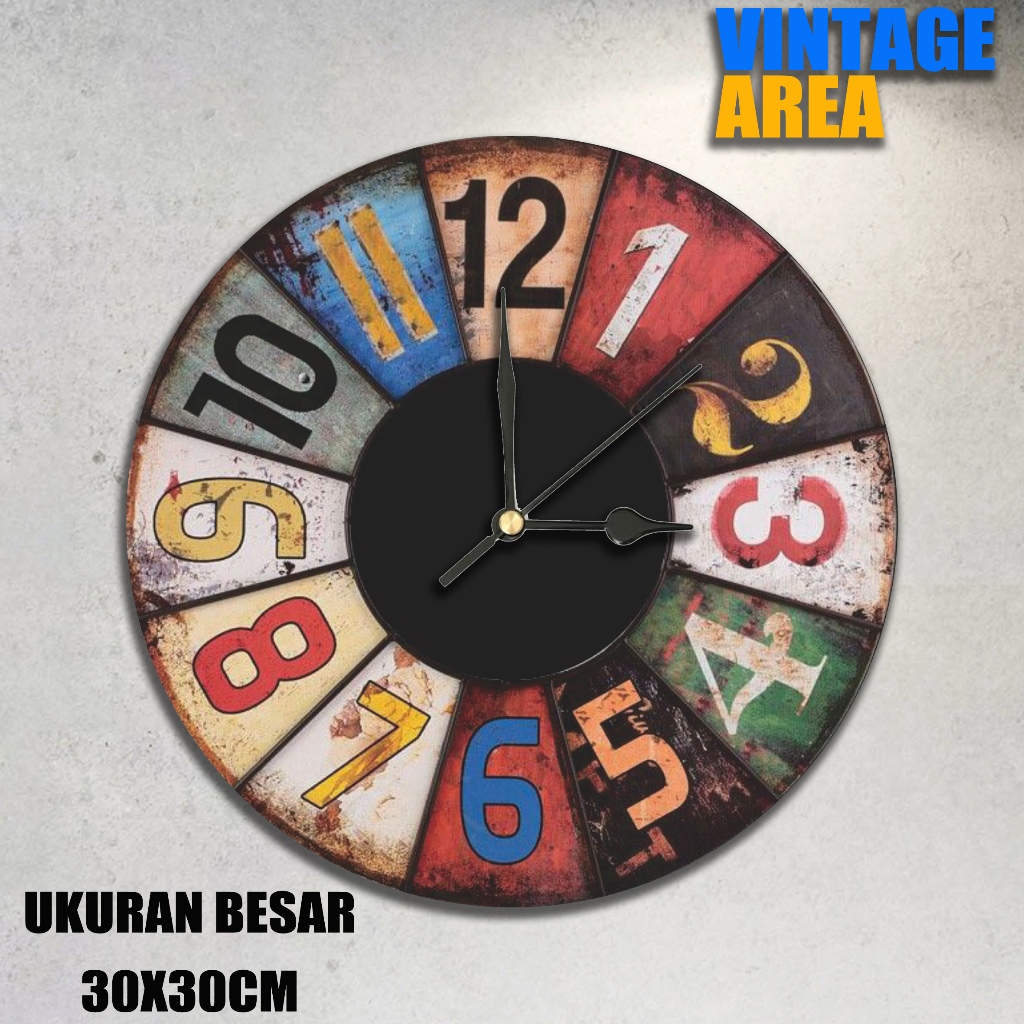 Jual JAM DINDING VINTAGE UNIK / JAM DINDING KLASIK / WALL CLOCK (COD ...
