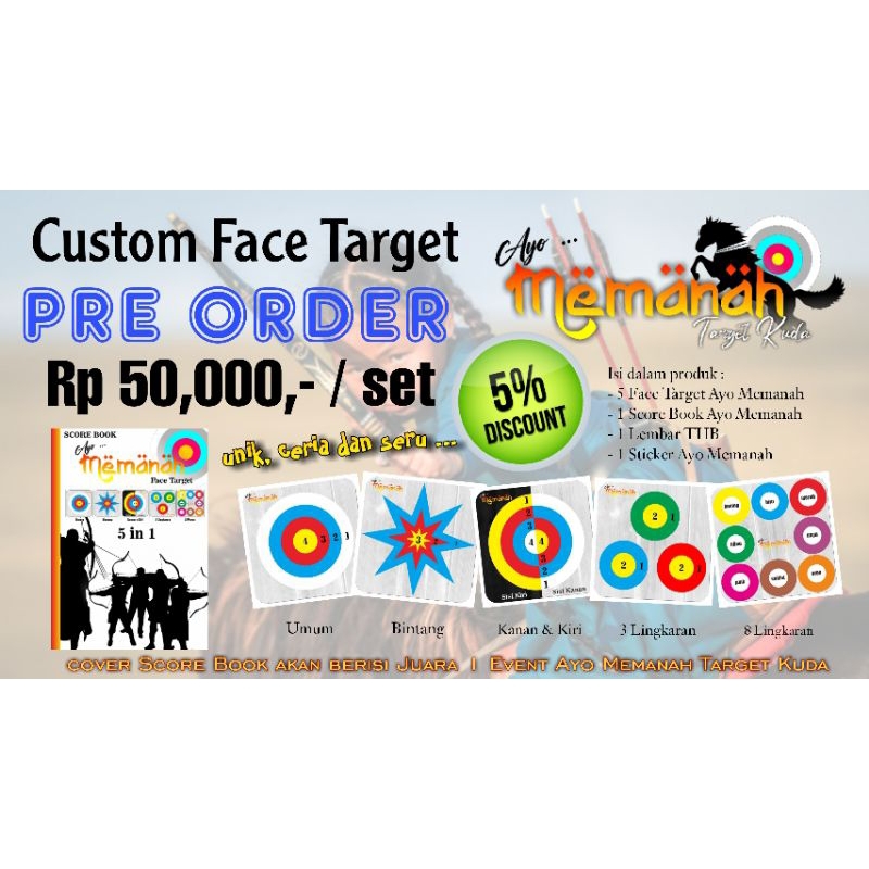 Jual Set Target Ayo Memanah 5 in 1 untuk olahraga Panahan Pemula maupun ...