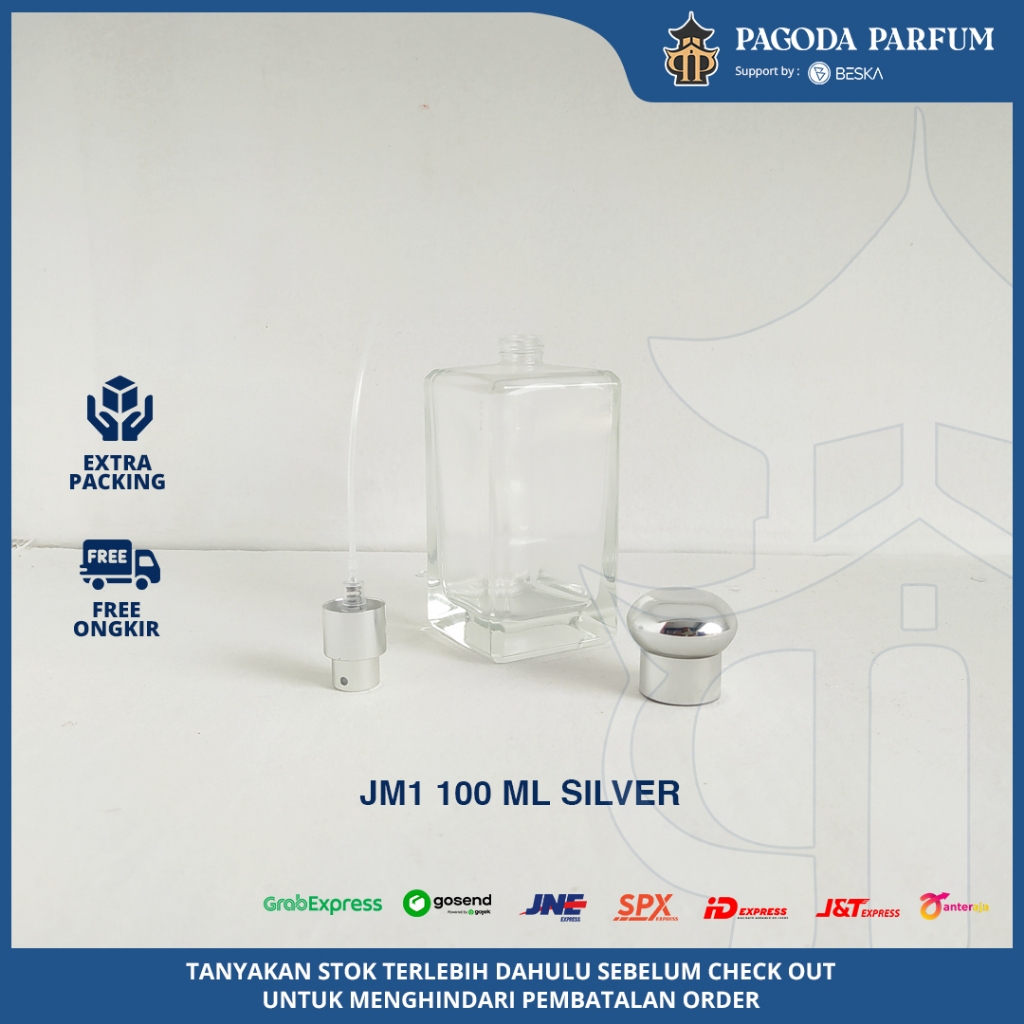Jual BOTOL DRAT JM1 100ML SILVER - PAGODA PARFUM GROSIR | Shopee Indonesia