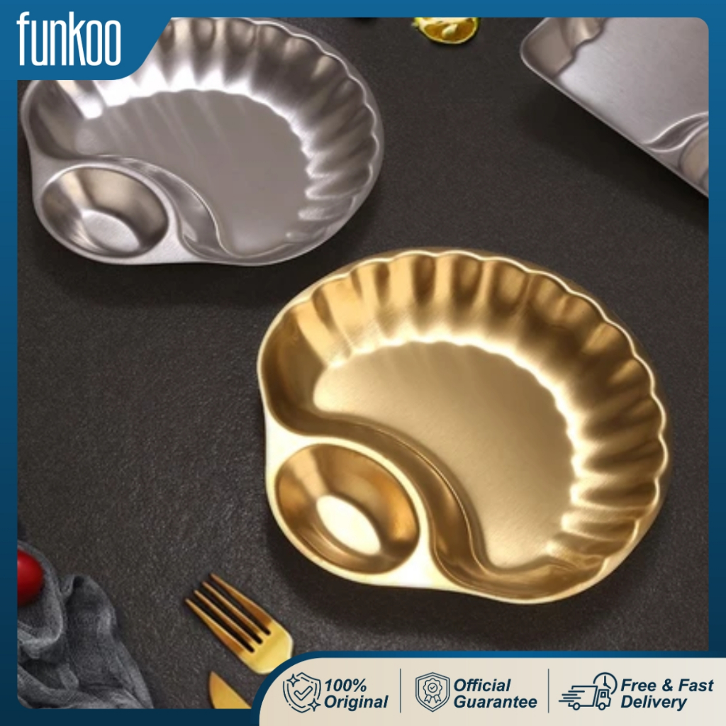 Jual Funkoo Sea Shell Plate Gold Silver | Piring Stainless Model Kerang ...
