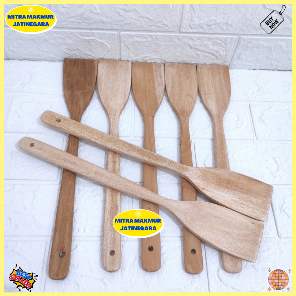 Jual SPATULA MASAK KAYU BULAT DAN KOTAK SODET FULL KAYU SUTIL SPATULA ...