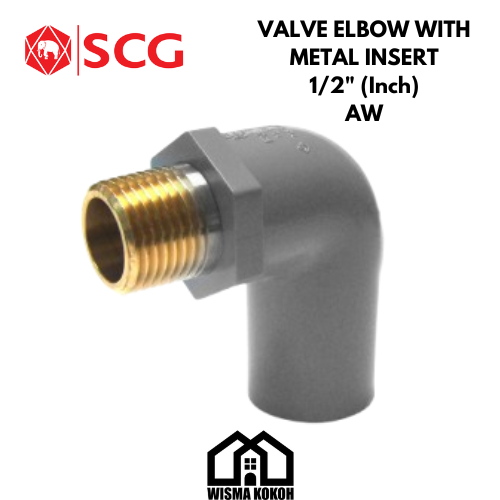 Jual SCG VALVE ELBOW WITH METAL INSERT / KENI DRAT LUAR KUNINGAN PVC 1/ ...