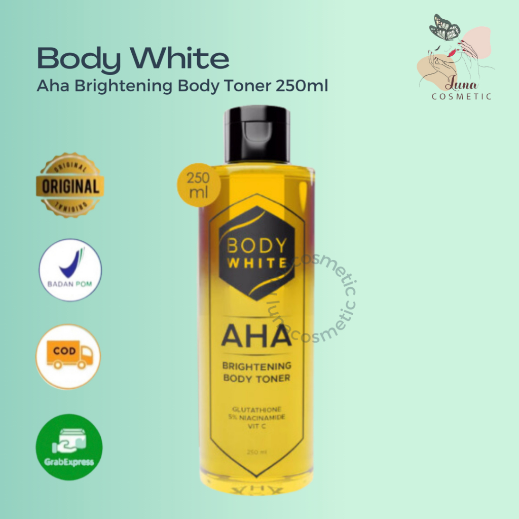 Jual Body White Aha Brightening Body Toner 250ml | Shopee Indonesia