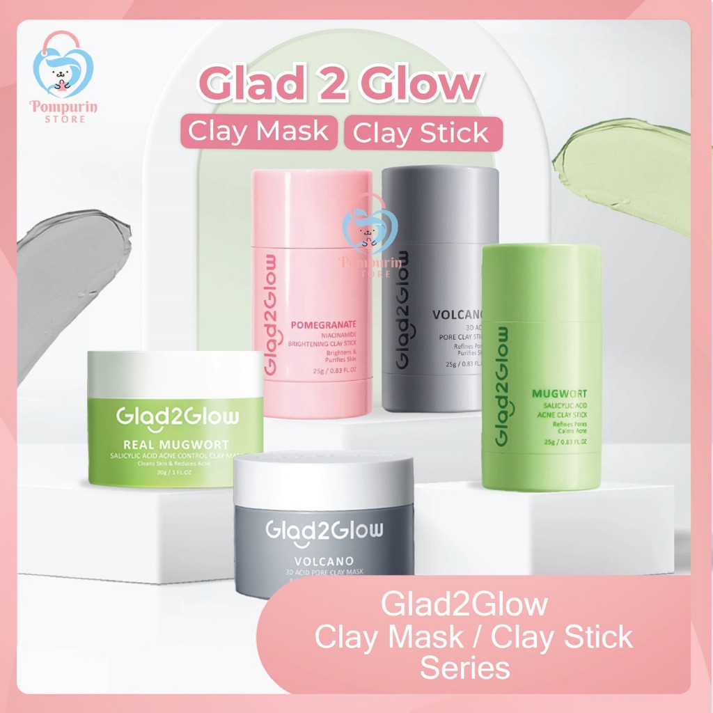 Jual Glad2Glow Clay Mask / Clay Stick Series - Volcano 3D Acid / Mugwort Salicylic Acid Acne ...