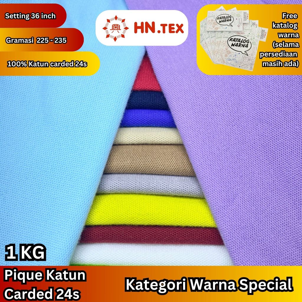 Jual Kain Pique Cotton Carded 24s Kategori warna Spesial, Putih, Hitam ...