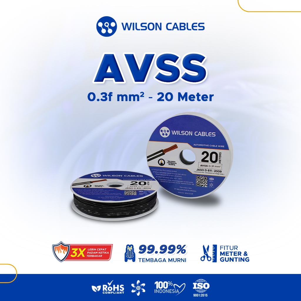 Jual WILSON CABLES - AVSS 0.3f mm² 20 Meter Kabel Otomotif | Shopee Indonesia
