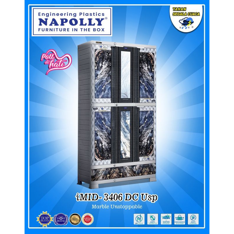 Jual Lemari Napolly iMID 3406 DC USp (Marble Unstoppable) - Furniture ...