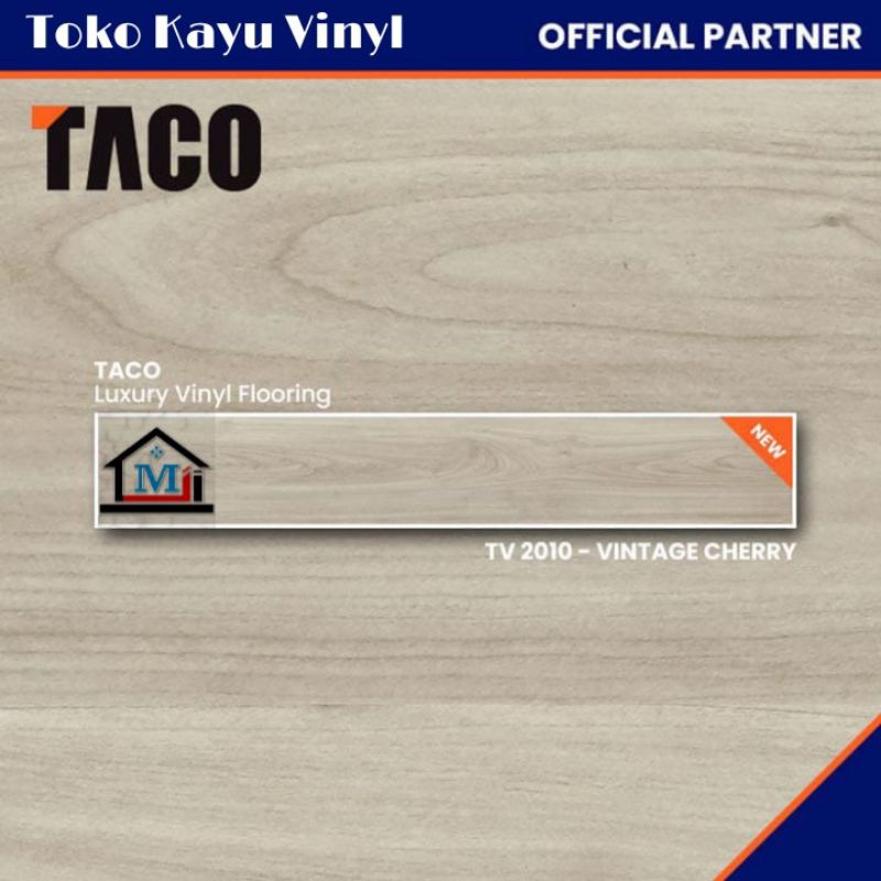 Jual taco vinyl flooring TV-2010 vintage cherry lantai motif kayu tebal ...