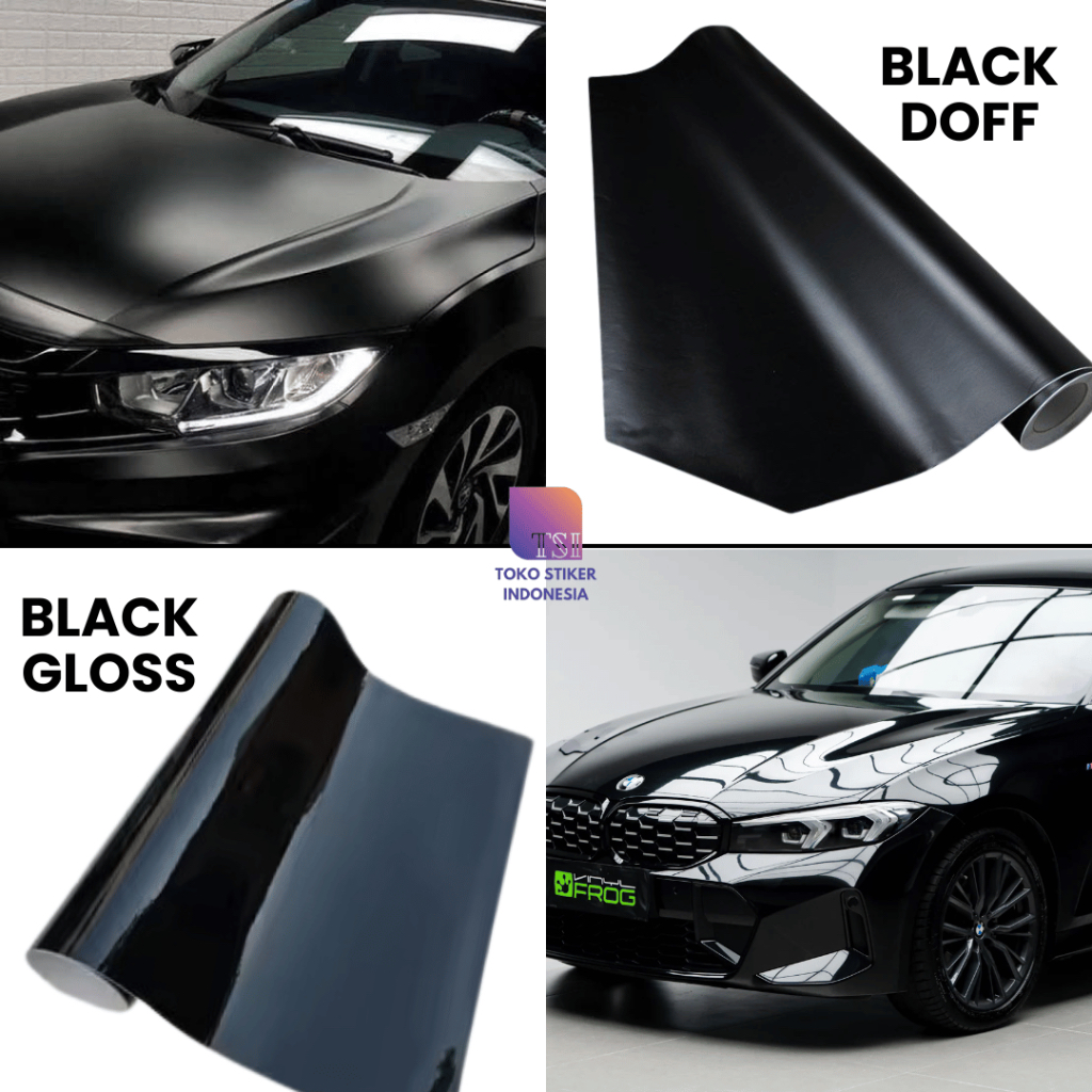 Jual Sticker Skotlet Hitam Doff Glossy Motor Mobil Polos Warna Piano ...