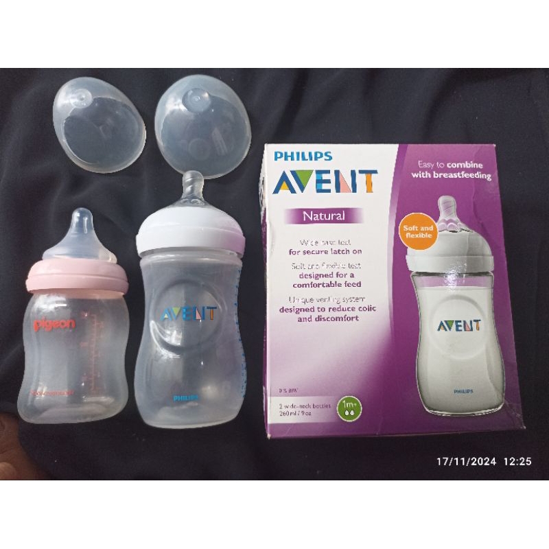 Jual Preeloved Botol Susu Philip Avent 260ml & Botol Susu Pigeon 160ml ...