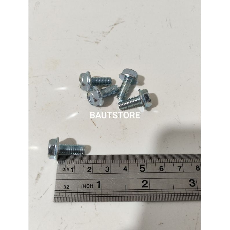 Jual Baut Topi / Baut Fleng 10/6mm x 1.5cm Kunci 10 ( paket 5pcs ...