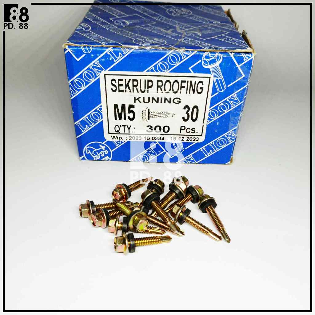 Jual [1 BOX] Baut Roofing Baja Ringan LION ASLI M5 x 70 20 30 40 50 60 Self Drilling Screw Skrup ...