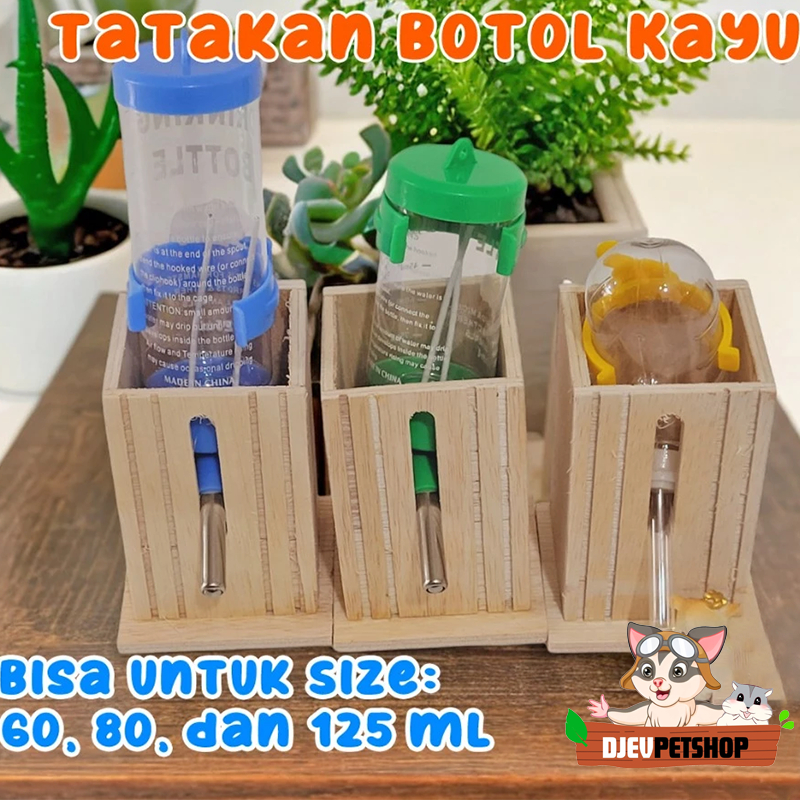 Jual DJEVPETSHOP Tatakan tempat botol minum kayu Hamster Rumah ...