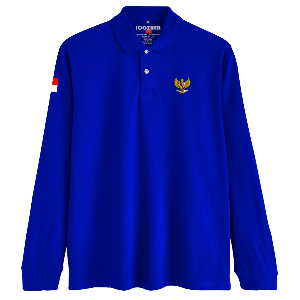 Jual Joozher - Polo Shirt Lengan Panjang Unisex Polo Garuda+Bendera ...