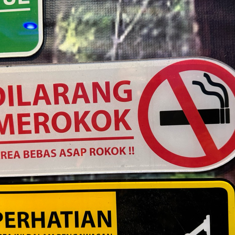 Jual Sign/ Rambu Dilarang Merokok (Area Bebas Asap Rokok) 12x29cm ...