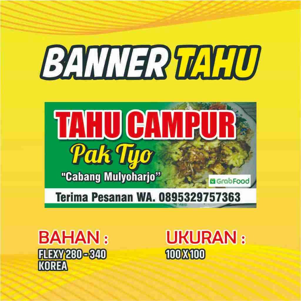 Jual Spanduk Banner Tahu/ Banner Tahu Custom/ Free Desain | Shopee ...