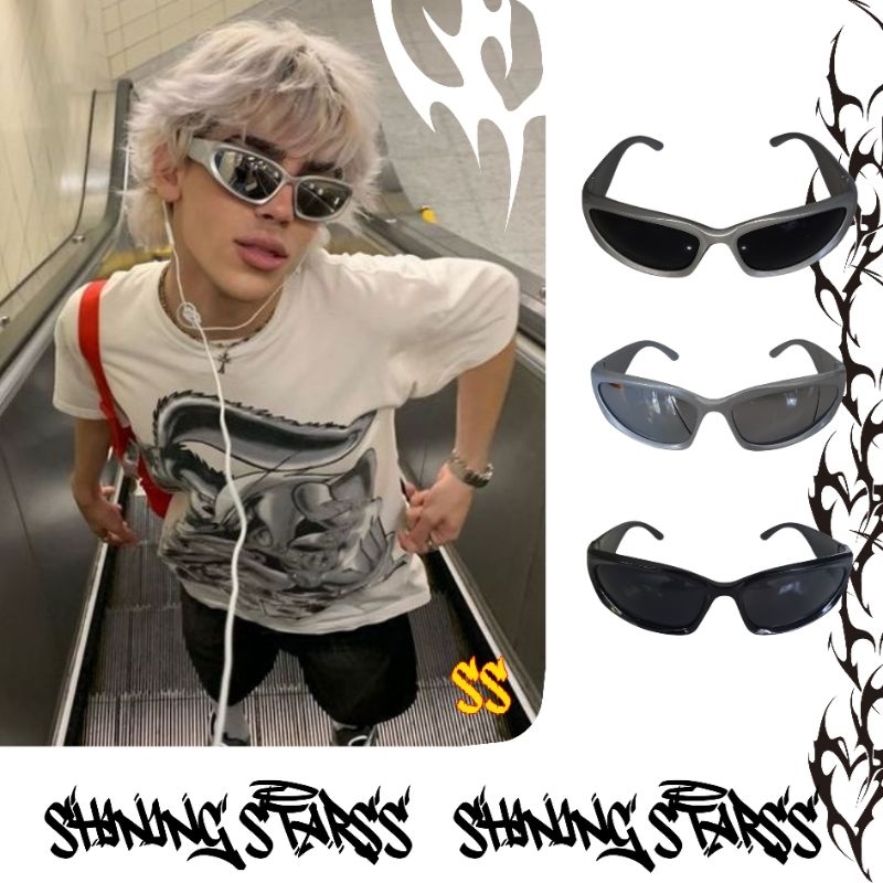 Jual KACAMATA STEAMPUNK / KACAMATA HITAM PRIA / KACAMATA Y2K / KACAMATA ...