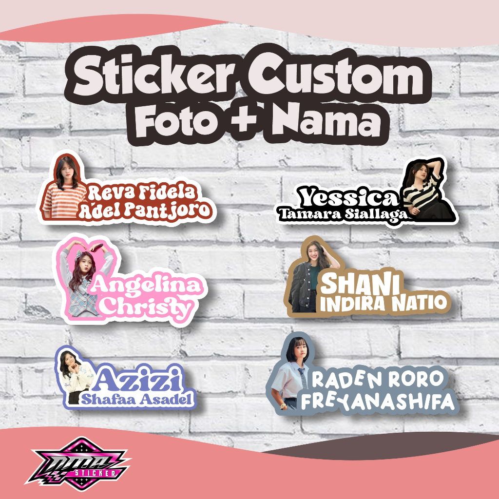 Jual (5 - 15 PCS) STICKER CUSTOM NAMA + FOTO CUTTING VIRAL WATERPROOF ...